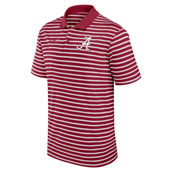 Nike Alabama Crimson Tide Primetime Victory Striped Dri-fit College Polo - Red