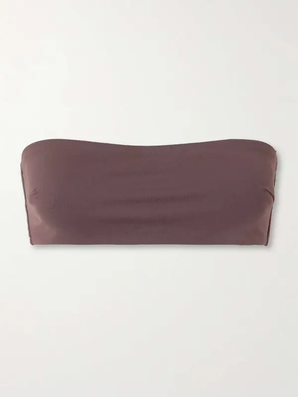 ST. AGNI Recycled Bandeau Bikini Top - Brown