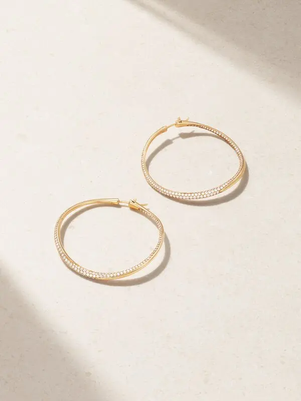 DAVID MORRIS 18-karat Diamond Hoop Earrings - Gold