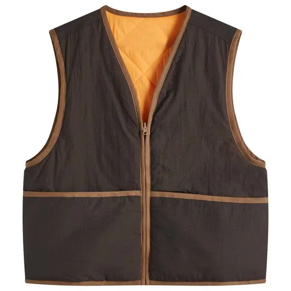 MERELY MADE Reversible Nylon Vest - Brown