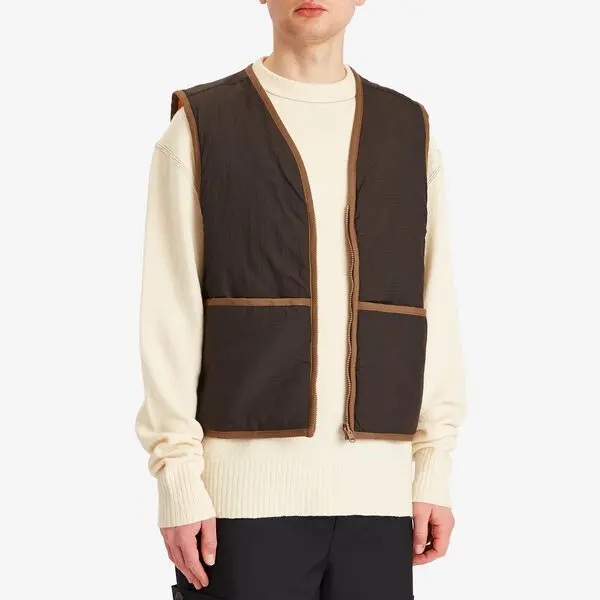 MERELY MADE Reversible Nylon Vest - Brown