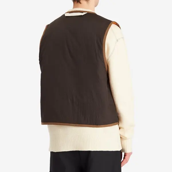 MERELY MADE Reversible Nylon Vest - Brown