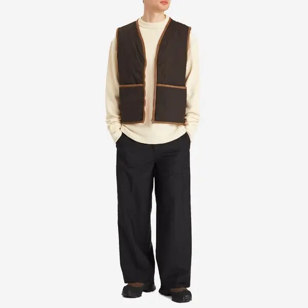 MERELY MADE Reversible Nylon Vest - Brown