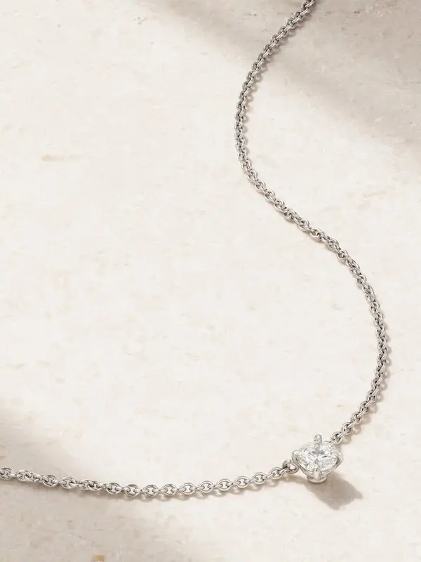 DAVID MORRIS 18-karat White Gold Diamond Necklace - Silver