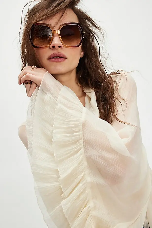 Free People Polly Oversized Square Sunglasses - Espresso Ombre