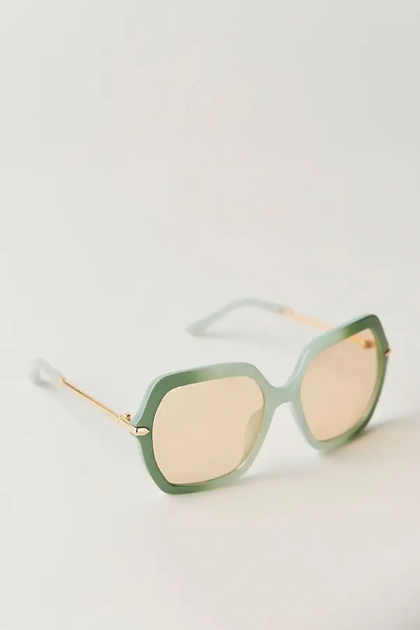 Free People Polly Oversized Square Sunglasses - Matcha Latte