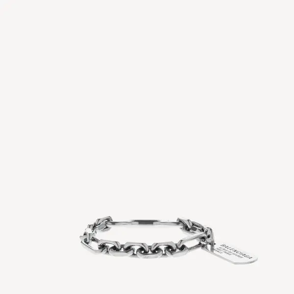 Balenciaga Tags Carabiner Bracelet - Silver