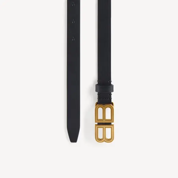 Balenciaga Bb Hourglass Thin Belt - Black