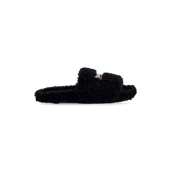 Balenciaga Furry Slide Sandal - Black