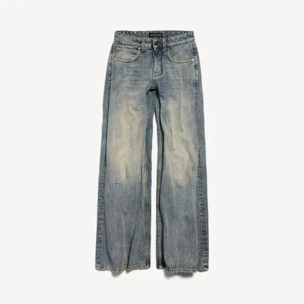 Balenciaga Low Waist Baggy Pants - Blue