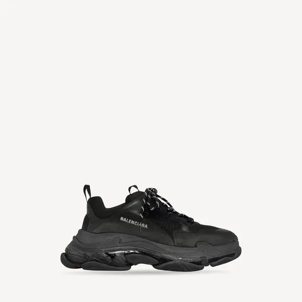 Balenciaga Triple S Clear Sole Sneaker - Black