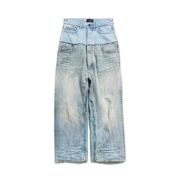 パンツ 24AW BALENCIAGA Cut Up Baggy Denim Pants Balenciaga Cut-Up Baggy Jeans - Blue | Editorialist