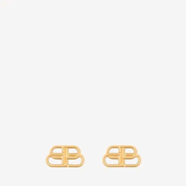 Balenciaga Bb S Stud Earrings - Gold
