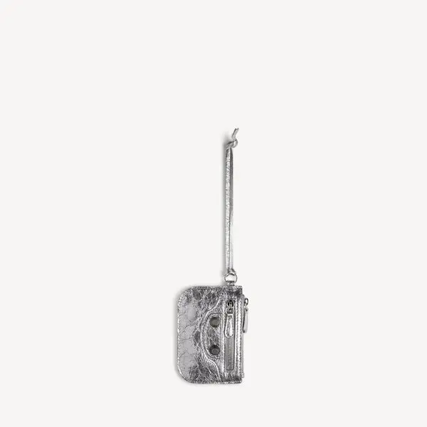 Balenciaga Le Cagole Coin Purse Metallized - Silver
