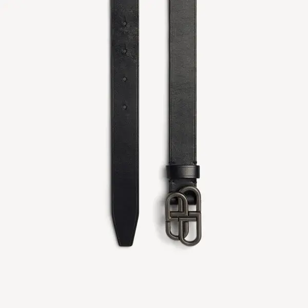 Balenciaga Bb Thin Belt - Black