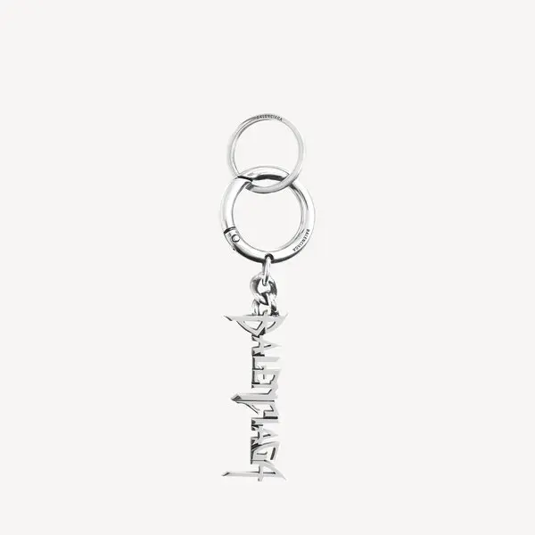 Balenciaga Typo Metal Keychain - Silver