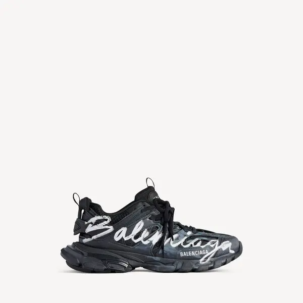 Balenciaga Track Signature Sneakers - Black