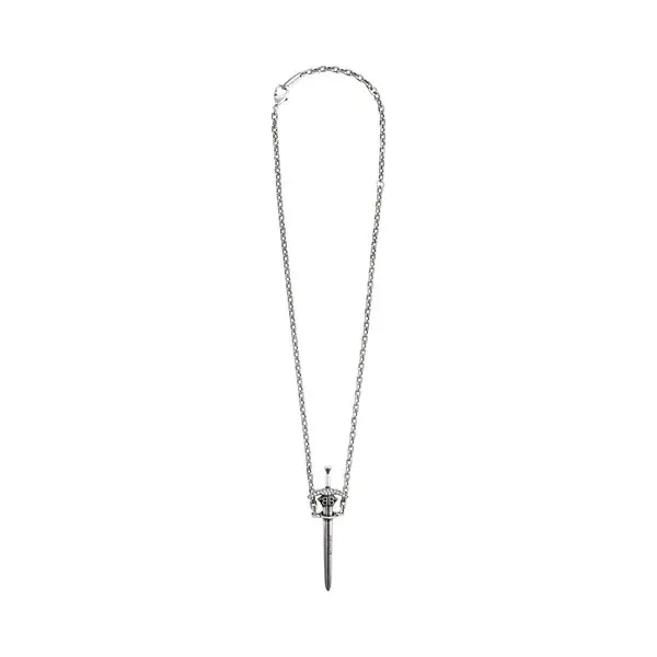 Balenciaga Goth Sword Necklace - Silver | Editorialist