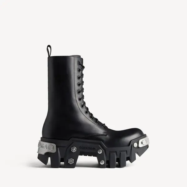 Balenciaga Bulldozer Lace-up Boots - Black