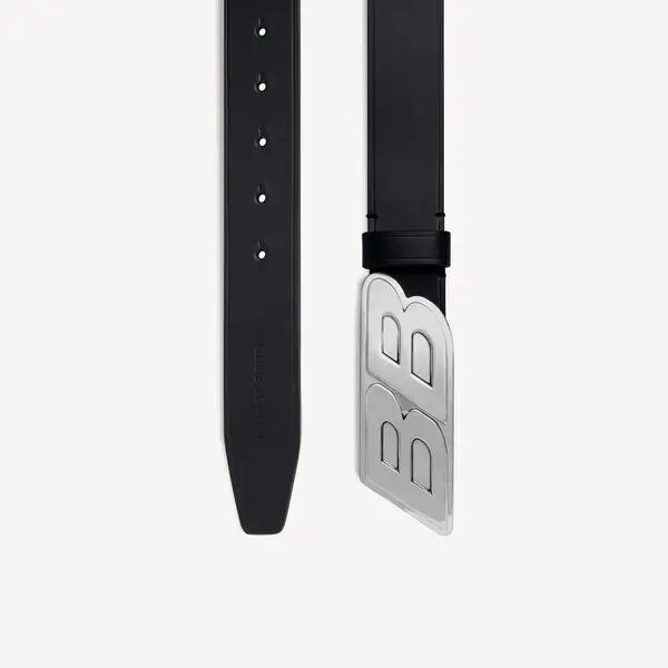 Balenciaga Moto Logo Belt - Black