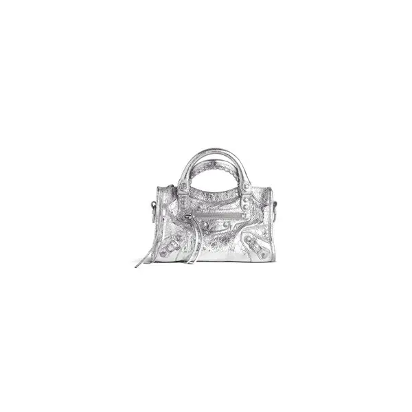 Balenciaga Le City Arena Lamb Bag - Silver | Editorialist