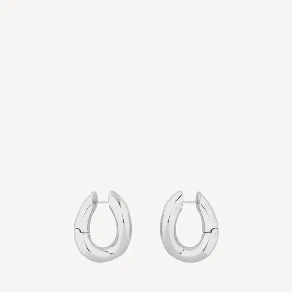 Balenciaga Hoop Earrings - Silver