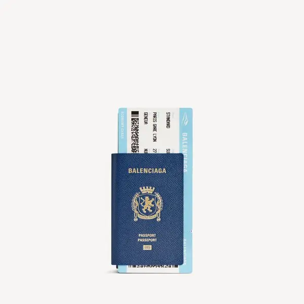 Balenciaga Passport Long Wallet 1 Ticket - Blue