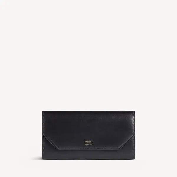 Balenciaga Envelope Long Wallet With Card Holder - Black