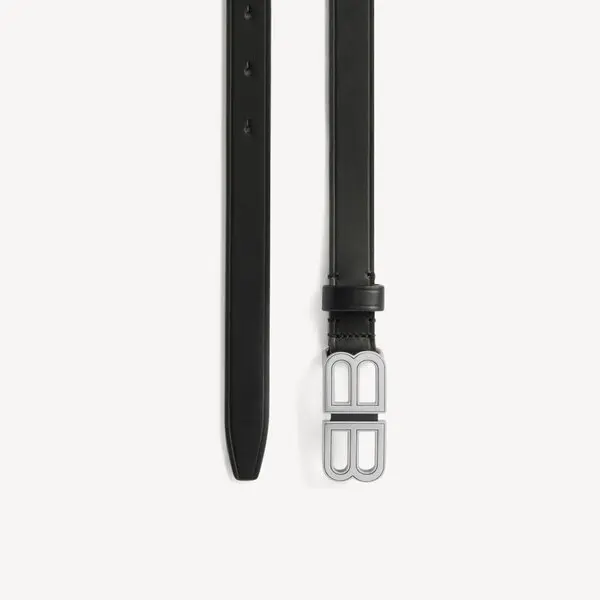Balenciaga Bb Hourglass Thin Belt - Black