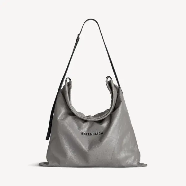 Balenciaga Shopper Dust Bag Crossbody Pouch - Grey & Silver
