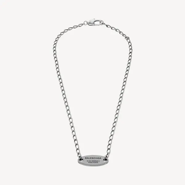 Balenciaga Everyday Necklace In Antique Brass - Silver