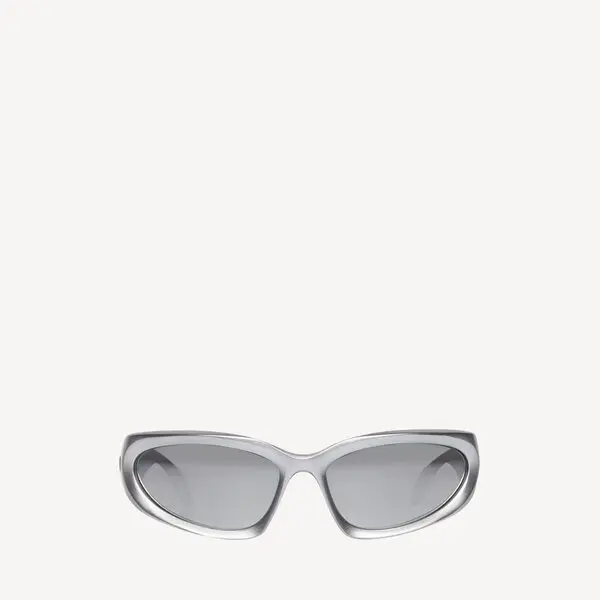 Balenciaga Swift Oval Sunglasses - Silver