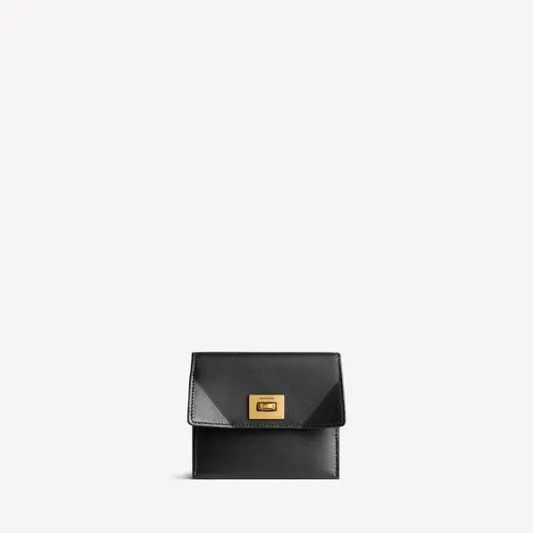 Balenciaga Rodeo Card Holder With Flap - Black