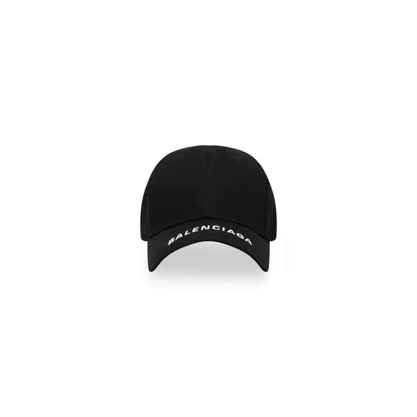 Balenciaga Logo Embroidered Visor Cap - Black