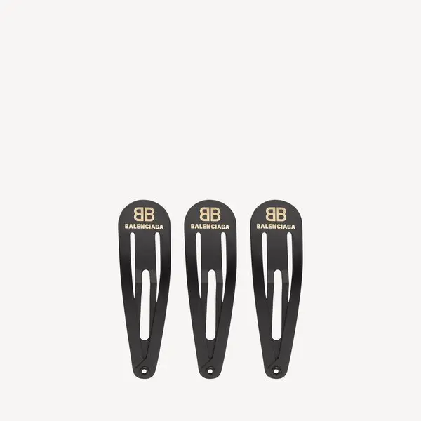 Balenciaga Holli Snap Clip Set - Black