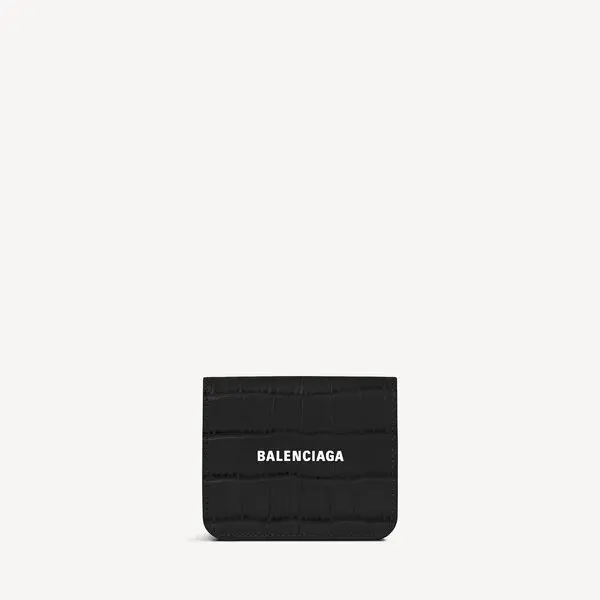 Balenciaga Cash Flap Coin And Card Holder - Black