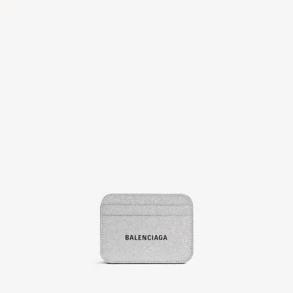 Balenciaga Cash Card Holder Sparkling Fabric - Silver