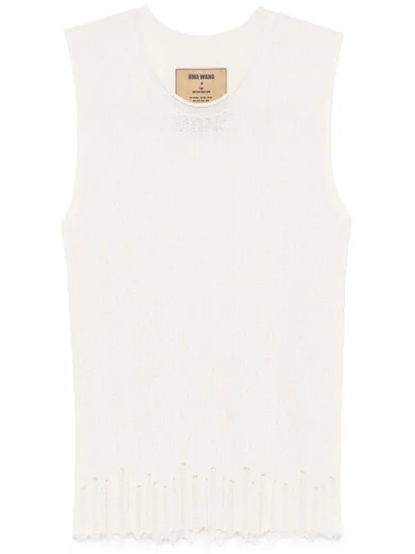 UMA WANG Ribbed-knit Vest - Neutrals
