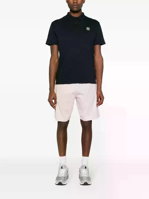 Stone Island Compass-motif Polo Shirt - Blue