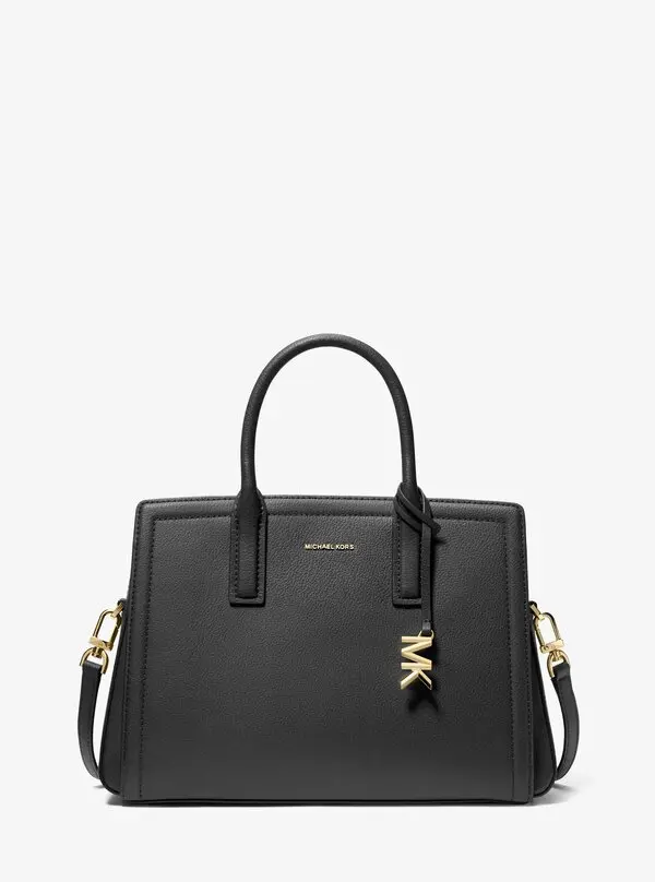 Michael Kors Laila Medium Leather Satchel - Black