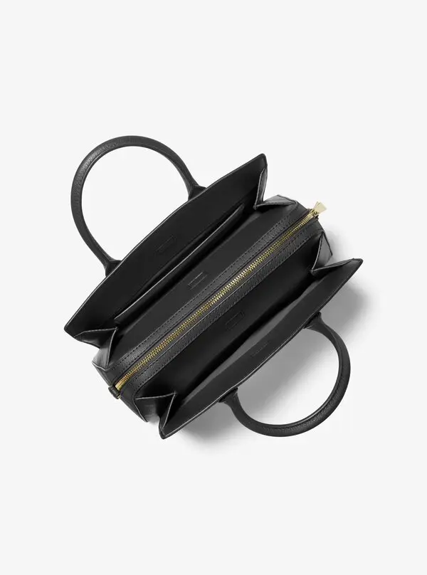 Michael Kors Laila Medium Leather Satchel - Black