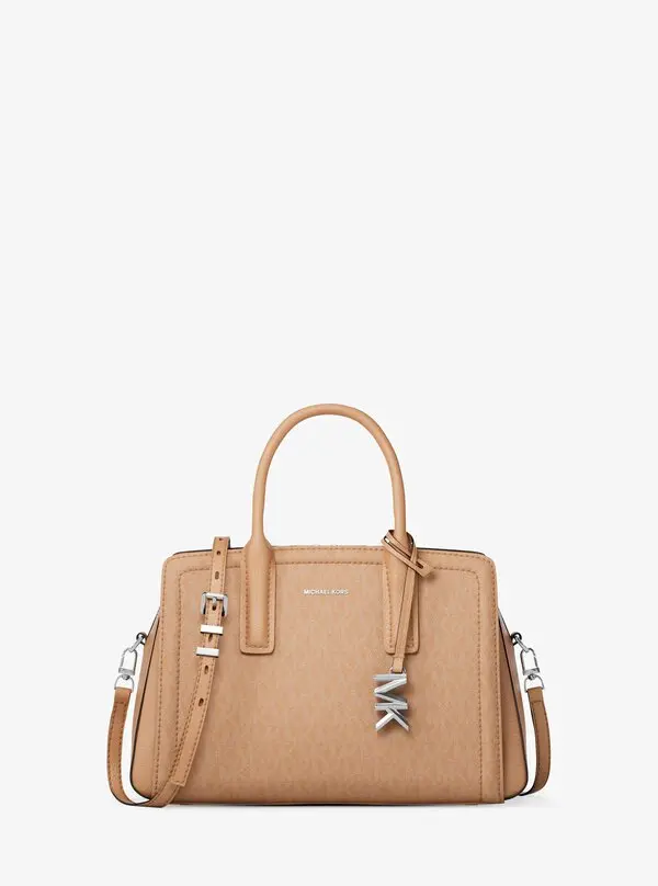 Michael Kors Laila Small Signature Logo Satchel - Brown
