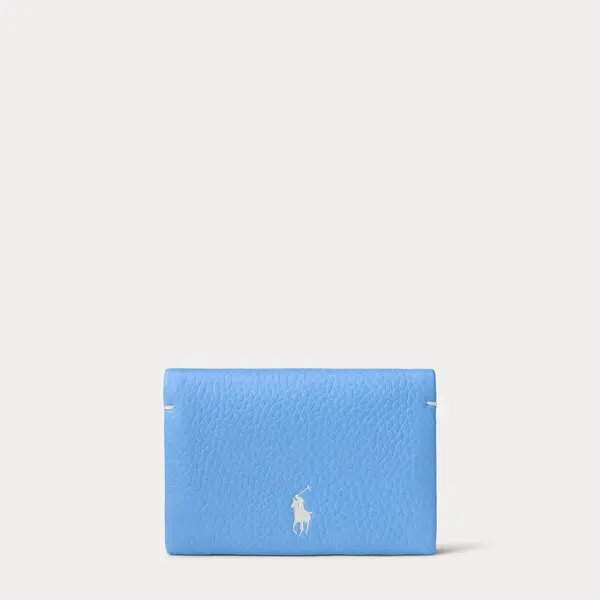 Ralph Lauren Polo Play Leather Snap Card Case - Baby Blue