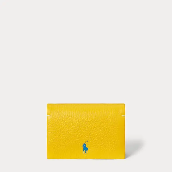 Ralph Lauren Polo Play Leather Snap Card Case - Canary Yellow