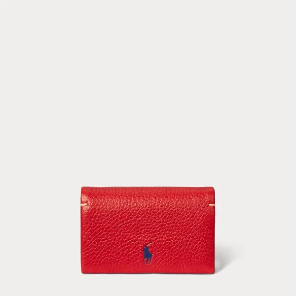 Ralph Lauren Polo Play Leather Snap Card Case - Cherry