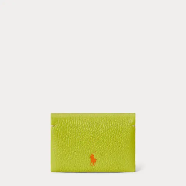 Ralph Lauren Polo Play Leather Snap Card Case - Limeade
