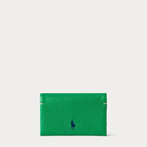 Ralph Lauren Polo Play Leather Snap Card Case - Parrot