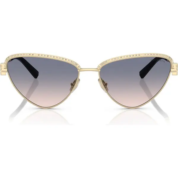 Tiffany & Co. 59mm Irregular Sunglasses - Gold/ Blue