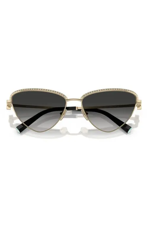 Tiffany & Co. 59mm Irregular Sunglasses - Gold/ Grey Flash