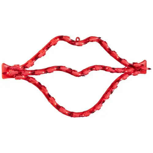 NORTHLIGHT 17.5" Lighted Lips Valentine's Day Window Silhouette
